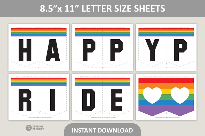 Happy Pride Banner Printable / Pride Decorations / Uses LESS - Etsy