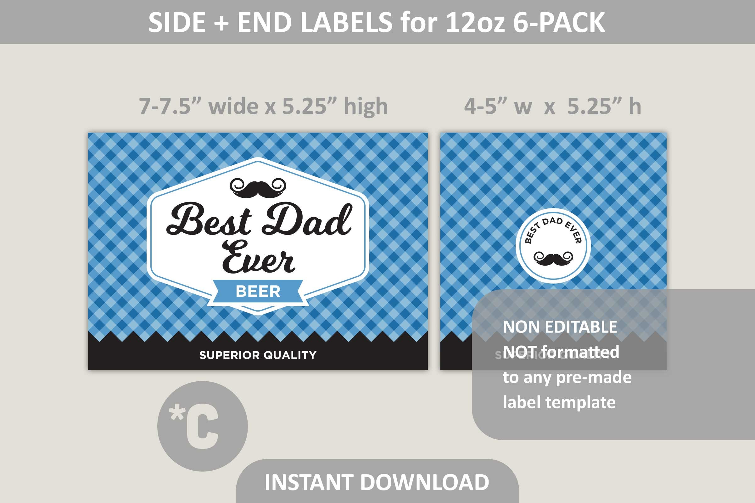 New Dad Beer Caddy Labels Printable / Dad to Be Gift / First Time ...