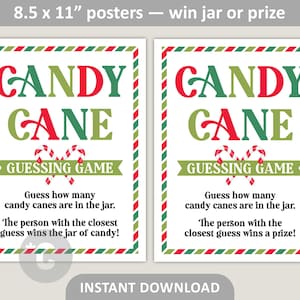 Candy Cane Guessing Game Printable / Christmas Party Game / School ...