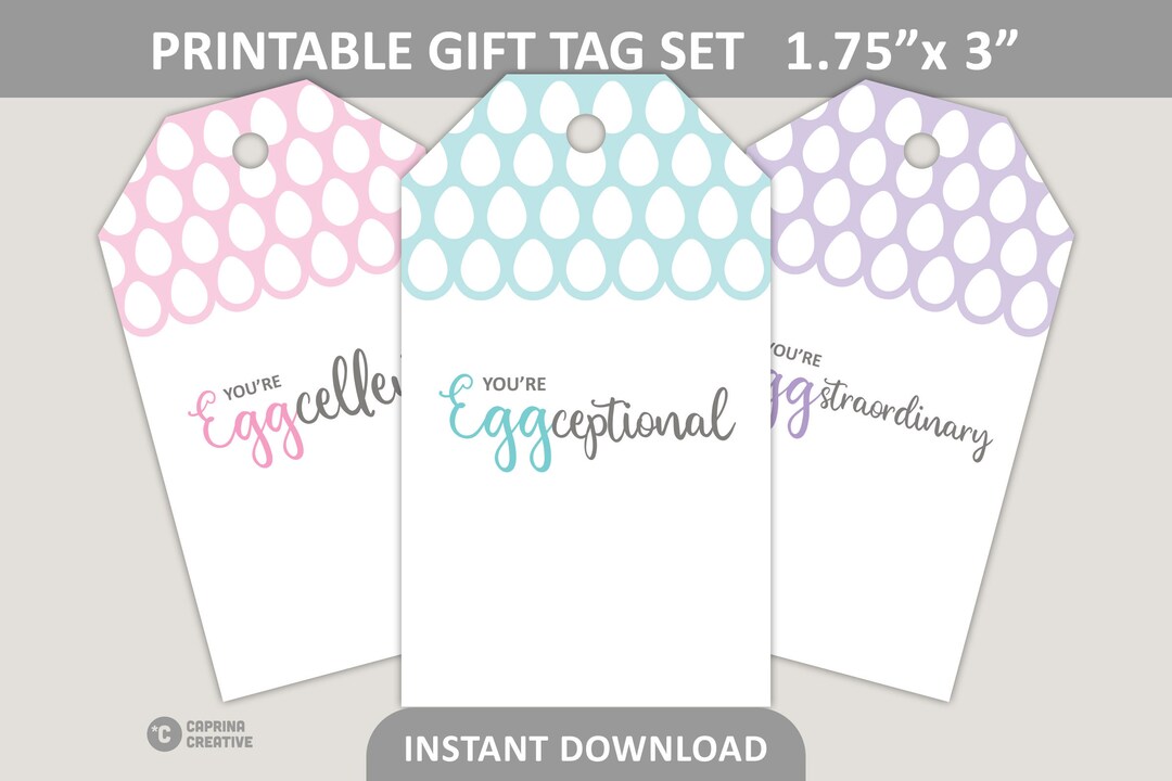 Eggcellent Easter Tags Printable / Easter Basket Tags / Cookie Tags ...