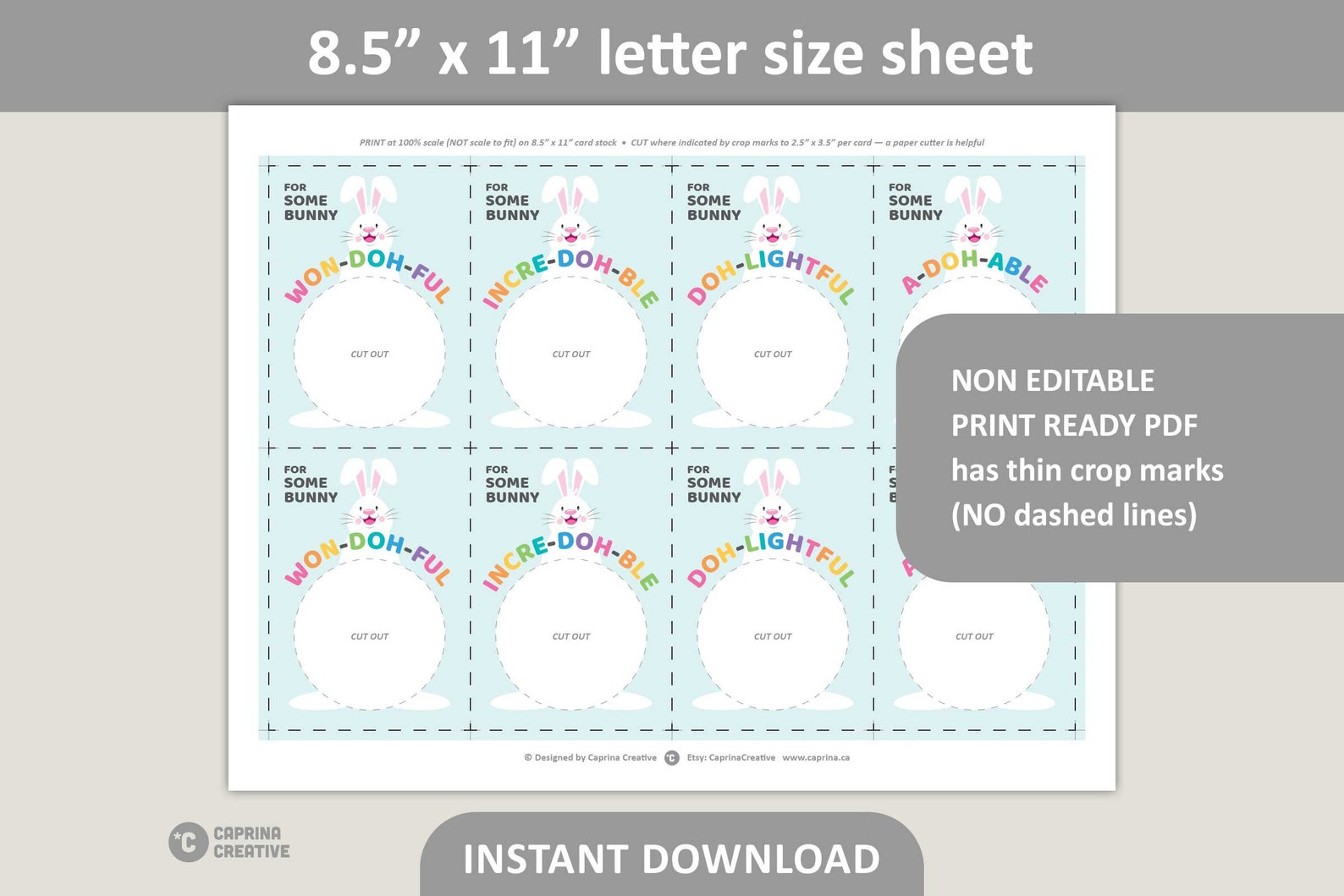 Easter Play Doh Tags Printable / Happy Easter Play Dough Cards / 2.5" X ...