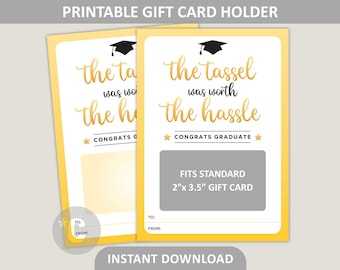 Graduation Tag Printable / Class of 2024 Congrats Graduate / Tassel ...