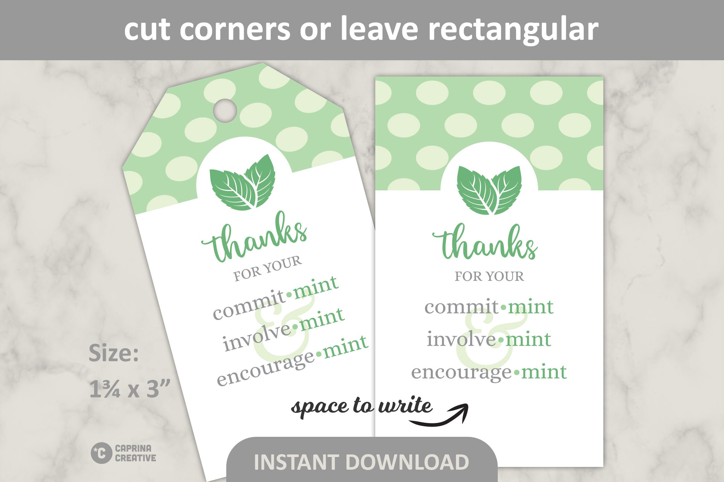 Encourage Mint Tags Printable / Teacher Appreciation Thank You - Etsy