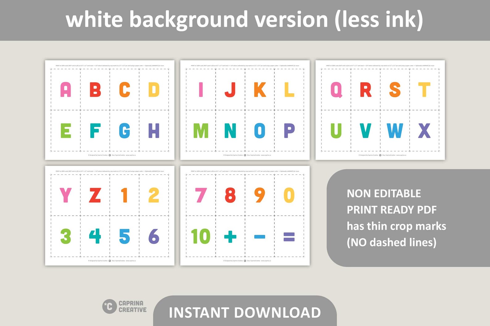 Preschool Alphabet Flash Cards Printable / A-Z Flashcards for Preschool ...