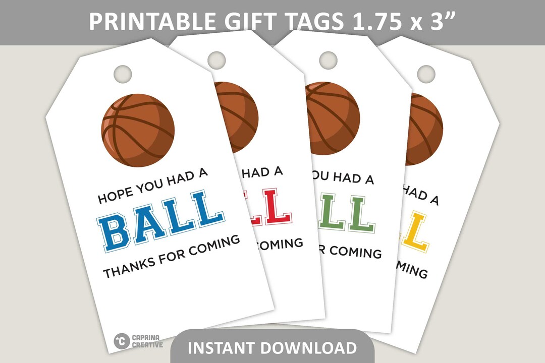 Sports Theme Birthday Party Favor Tags Printable / Basketball ...