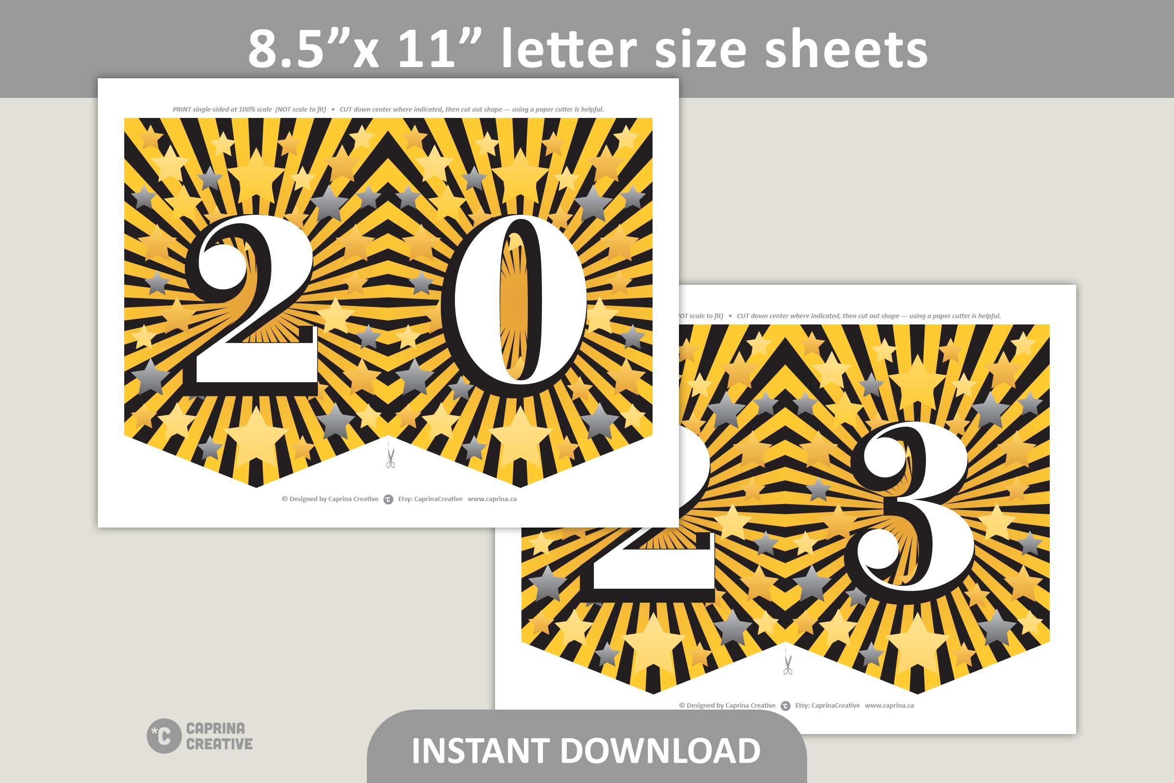 Happy New Year 2023 Banner Printable / New Years Eve Party Decoration ...