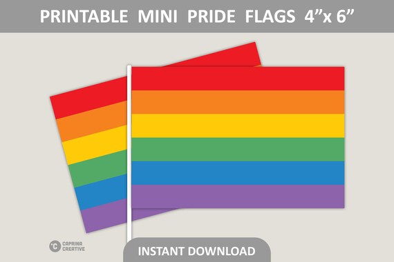 Mini Pride Flag Printable / Pride Decorations / 4 X | Etsy