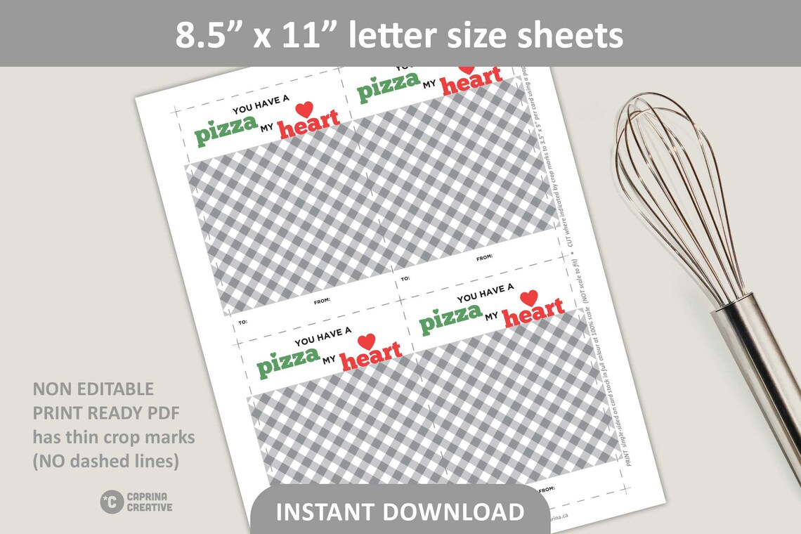 You Have a PIZZA My Heart Cookie Printable / Valentines Day Baking / 3. ...