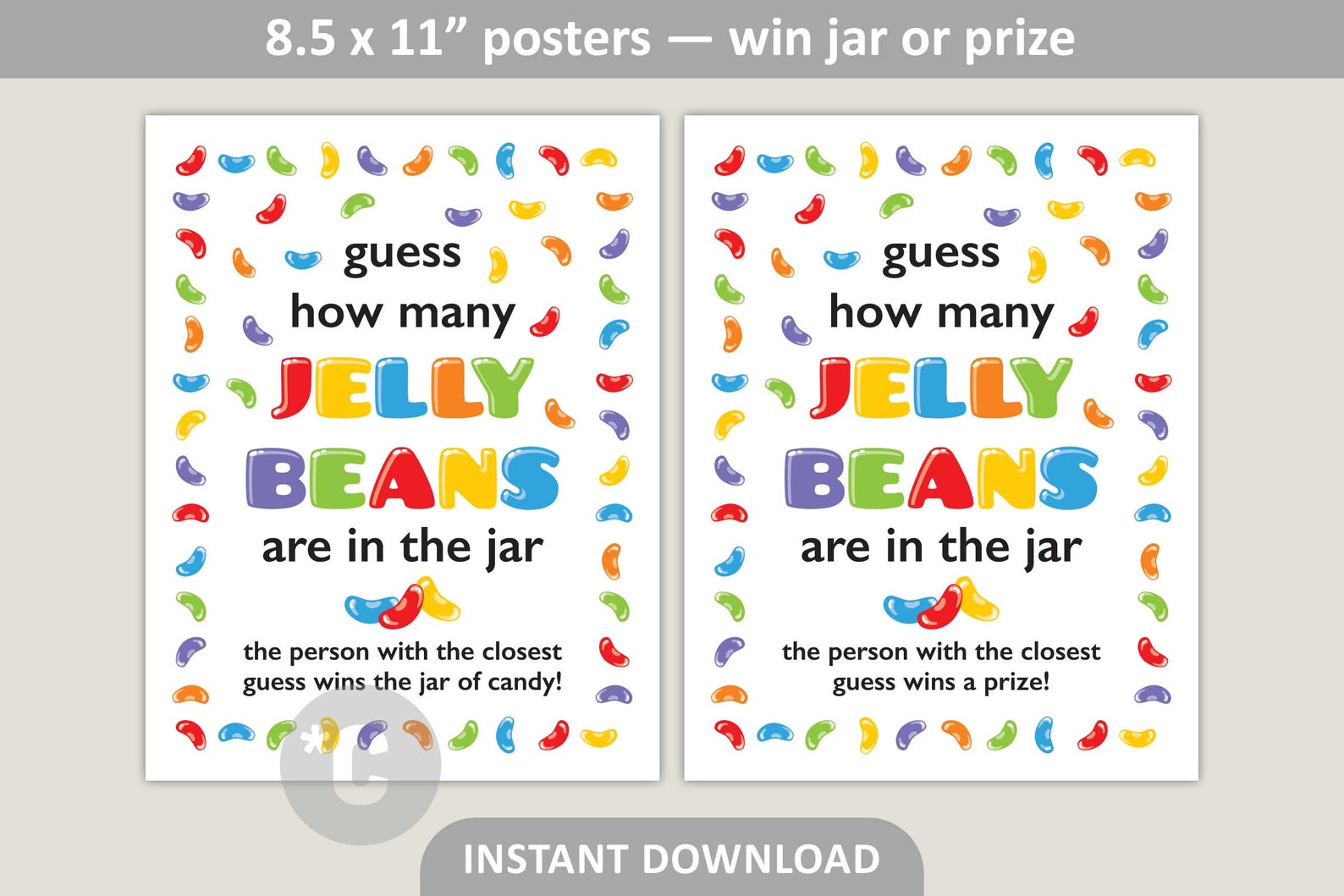 Jelly Bean Guessing Game Printable / Guess How Many Jellybeans in the ...