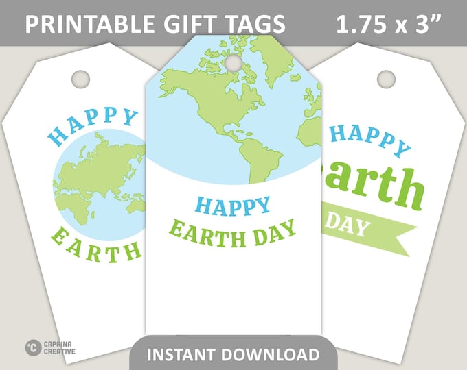 Earth Day Printable Tag, Earth Day, Printable, Earth Day Gift Tag ...
