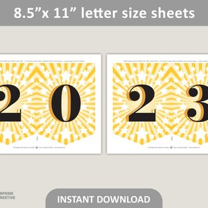 Happy New Year 2023 Banner Printable / New Years Eve Party Decoration ...