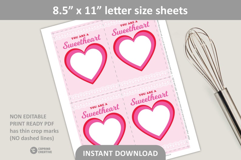 You Are A Sweetheart Cookie Printable / Valentines Day Baking / 3.5” X ...