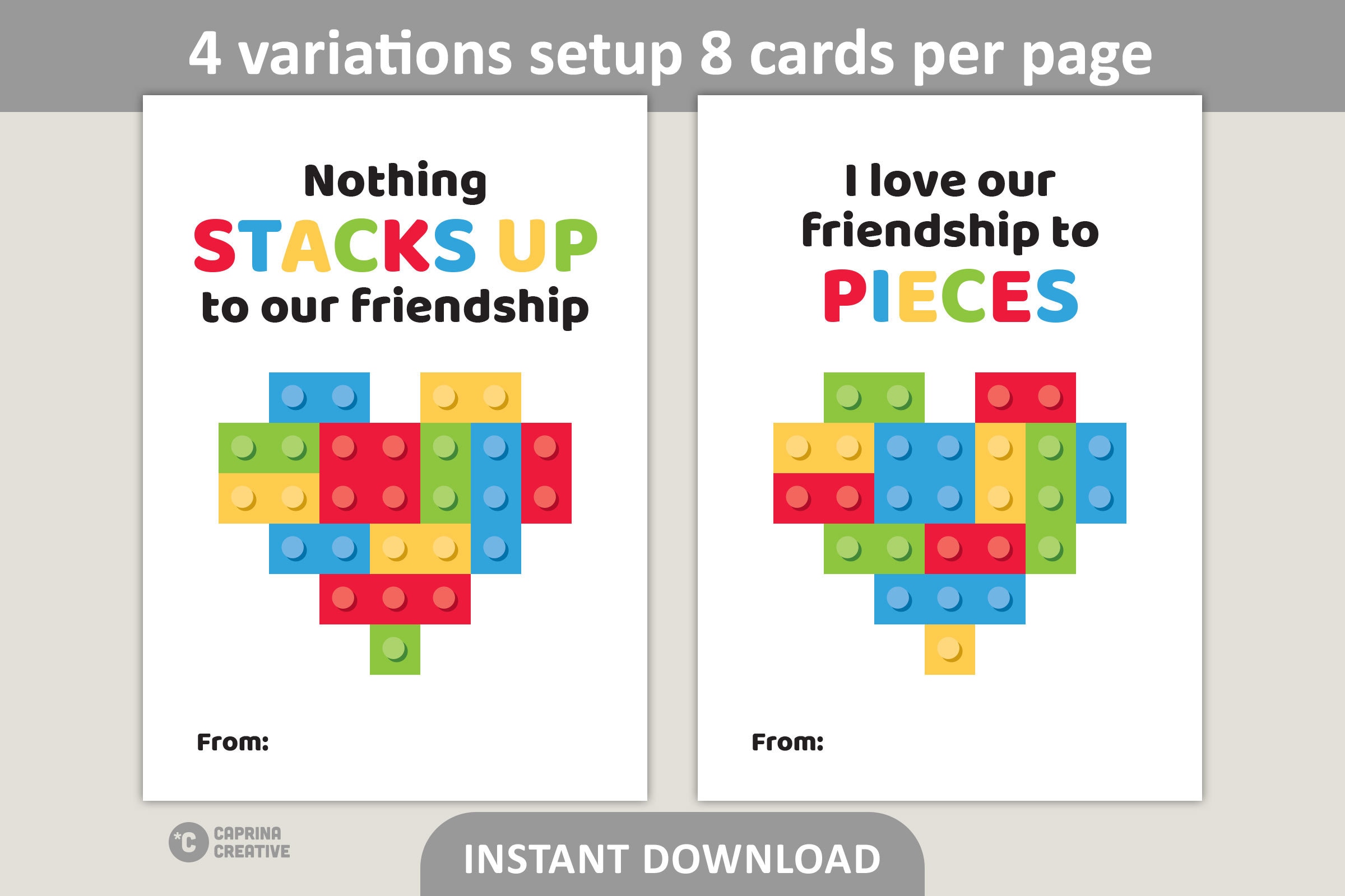 Printable Valentines Cards / Classroom Valentines Exchange / Heart ...