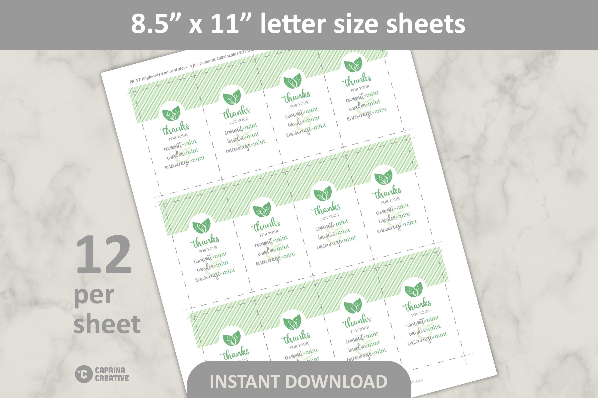 Encourage Mint Tags Printable / Teacher Appreciation Thank You - Etsy