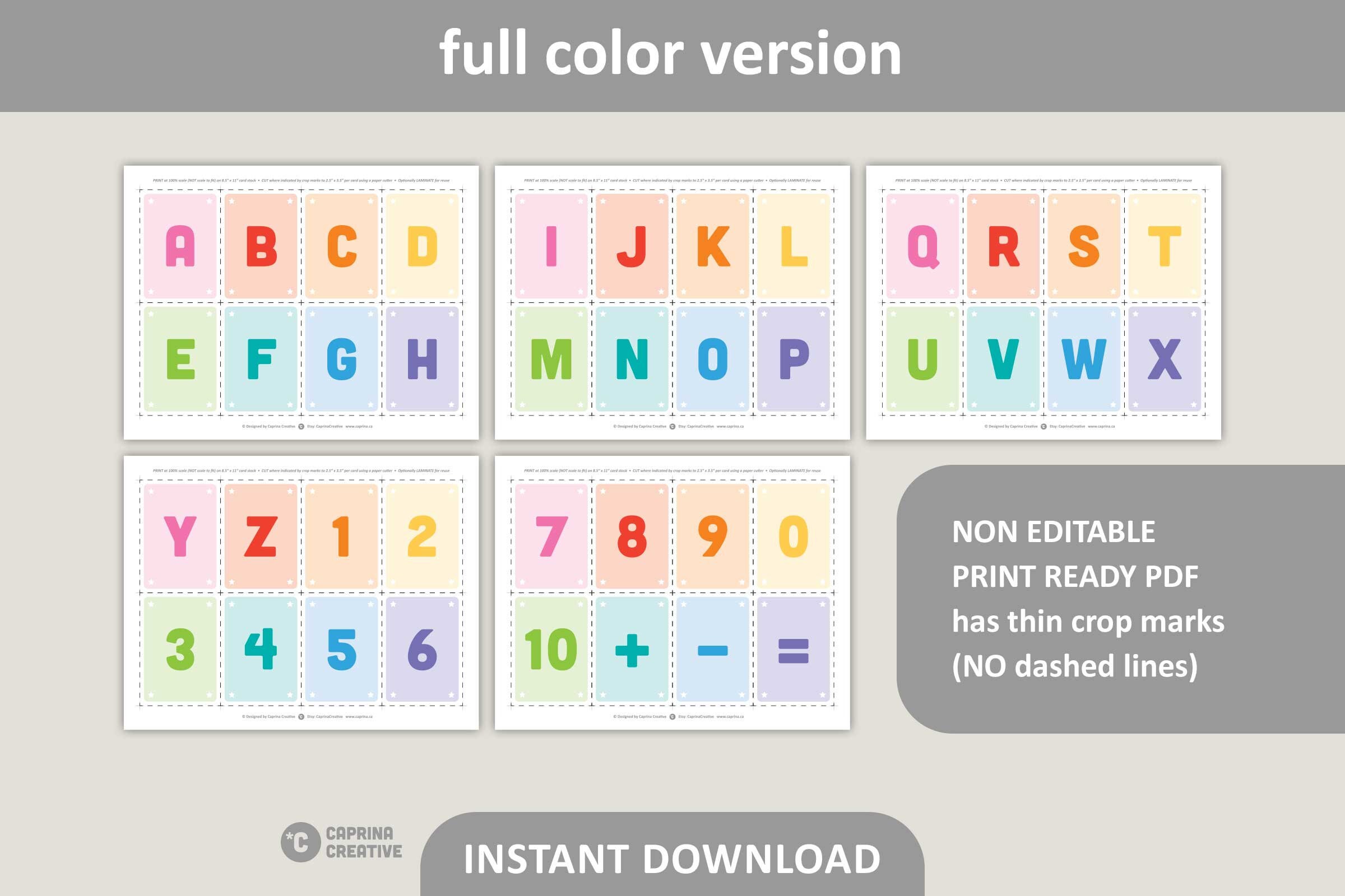 Preschool Alphabet Flash Cards Printable / A-Z Flashcards for Preschool ...