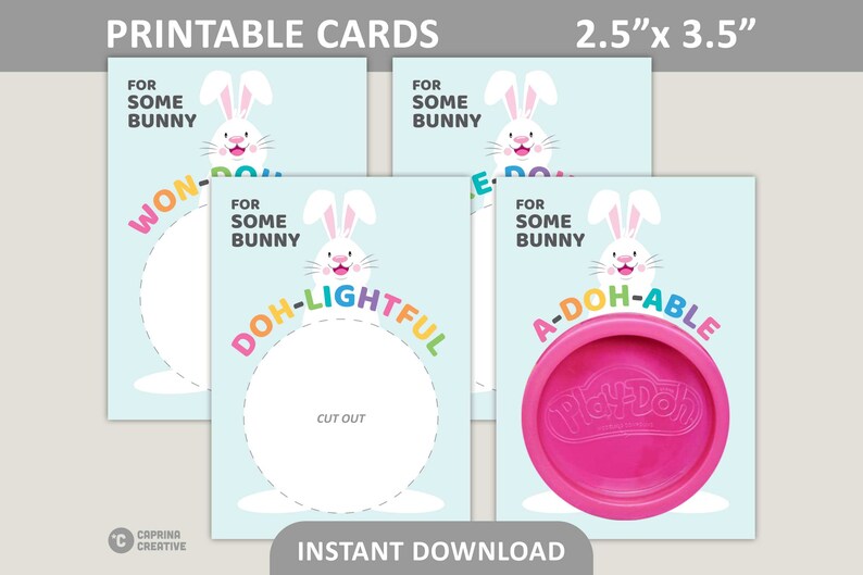 Easter Play Doh Tags Printable / Happy Easter Play Dough Cards / 2.5" X ...