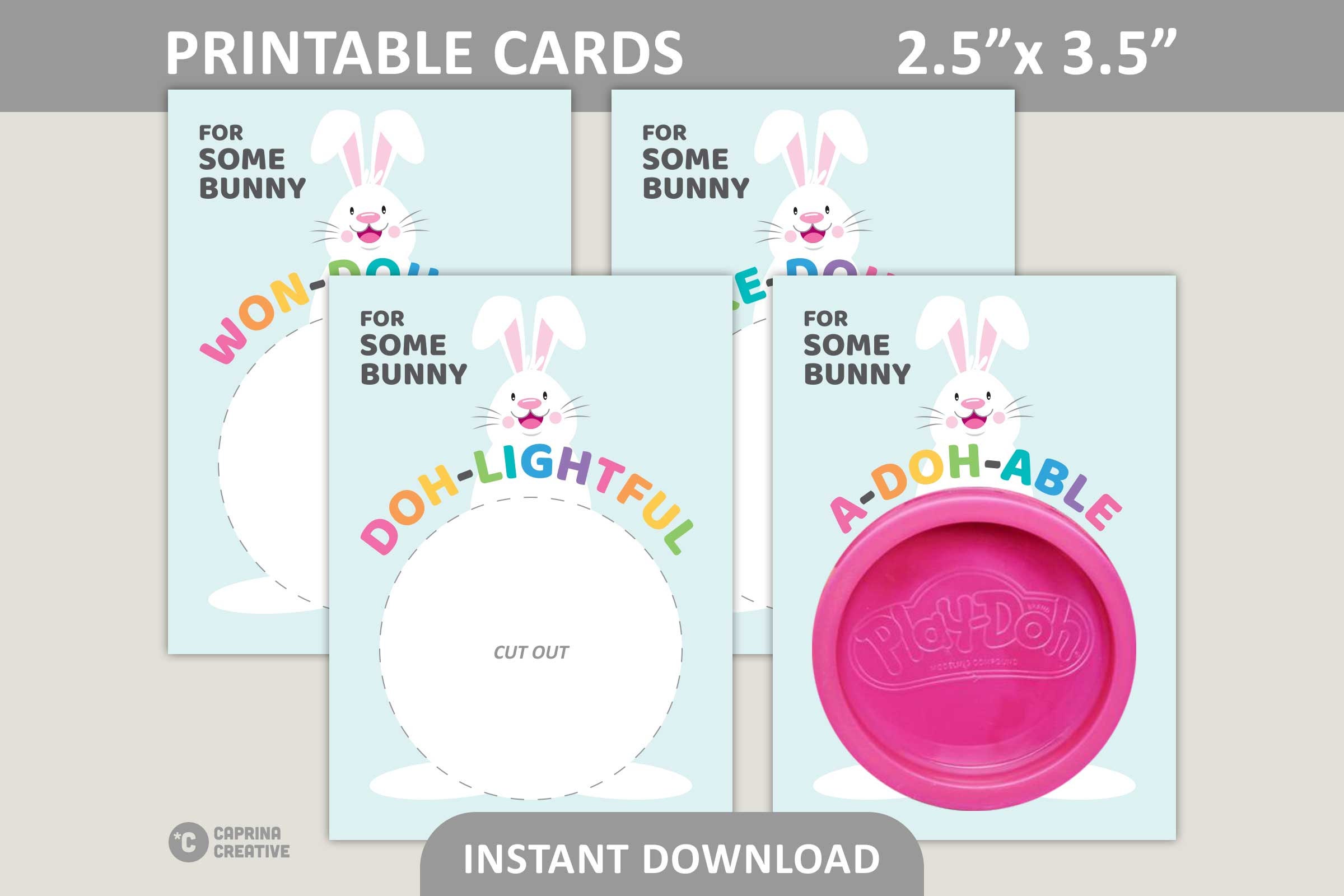 Easter Play Doh Tags Printable / Happy Easter Play Dough Cards / 2.5" X ...