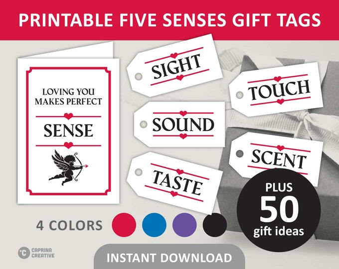 5 SENSES GIFT TAGS | Five Senses | Anniversary Gift | Valentine's Gift ...