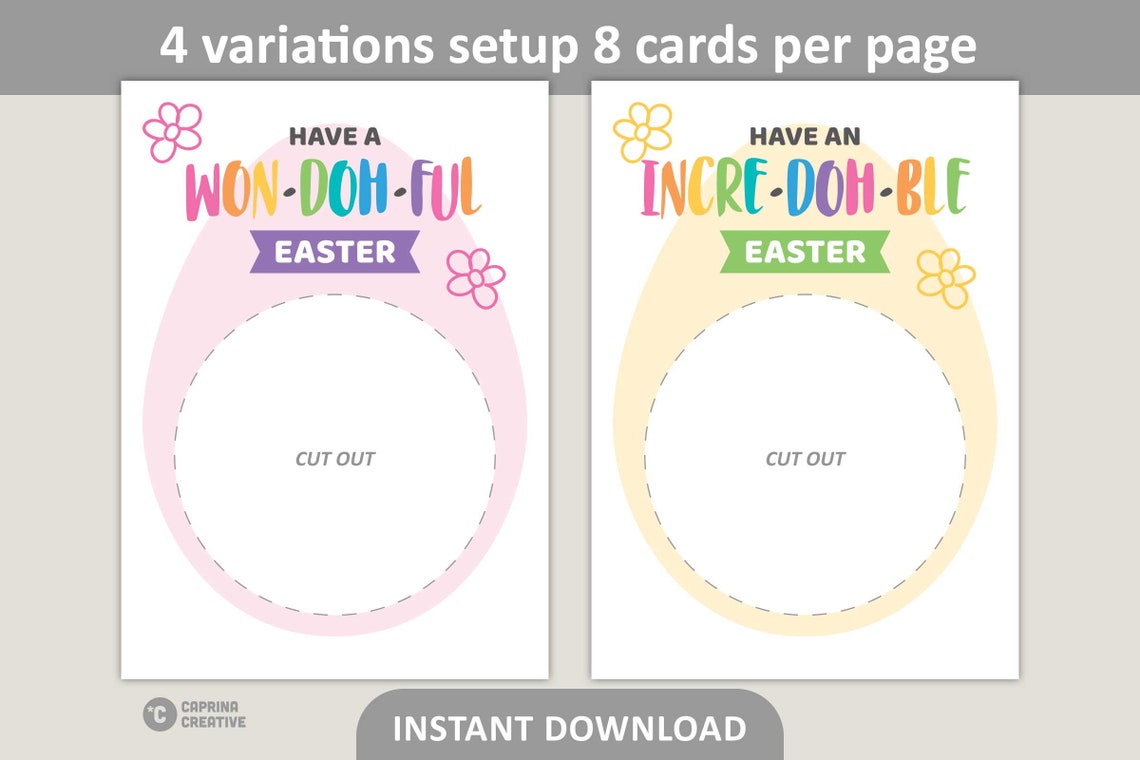 Easter Play Doh Tags Printable / Happy Easter Play Dough Tag / 2.5 X 3. ...