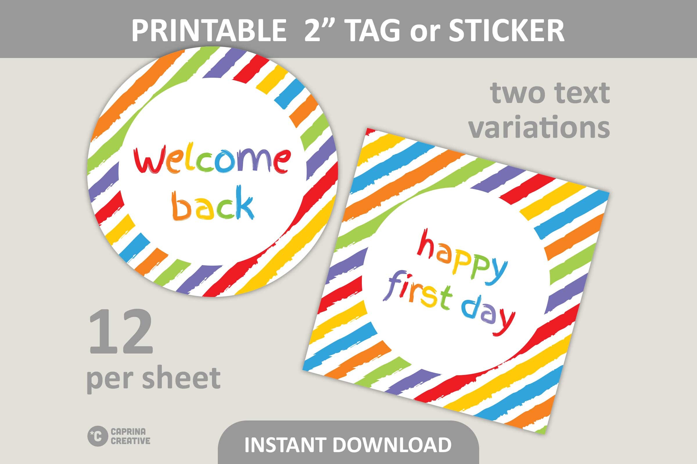 Back to School Tags Printable / Welcome Back / Happy First Day - Etsy