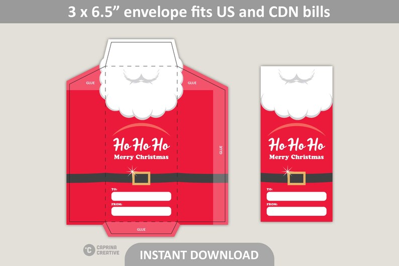 Christmas Money Holder Printable / Gift Money Envelope / Merry ...