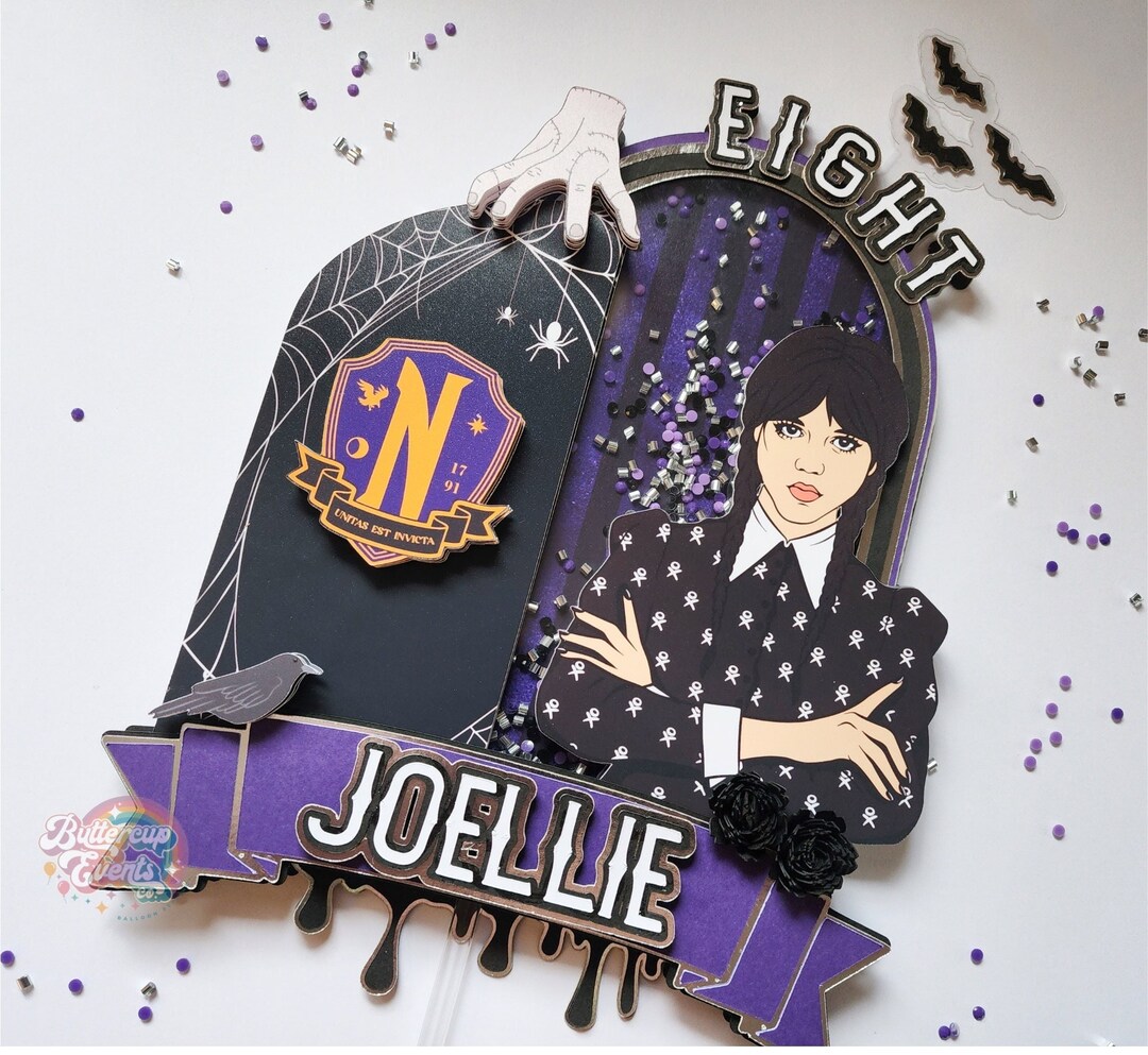 Wednesday Cake Topper, Wednesday Addams, Addams Family, Custom Party ...