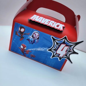 Spidey Favor Box, Custom Treat Box, Spidey Gable Boxes, Spidey Birthday ...