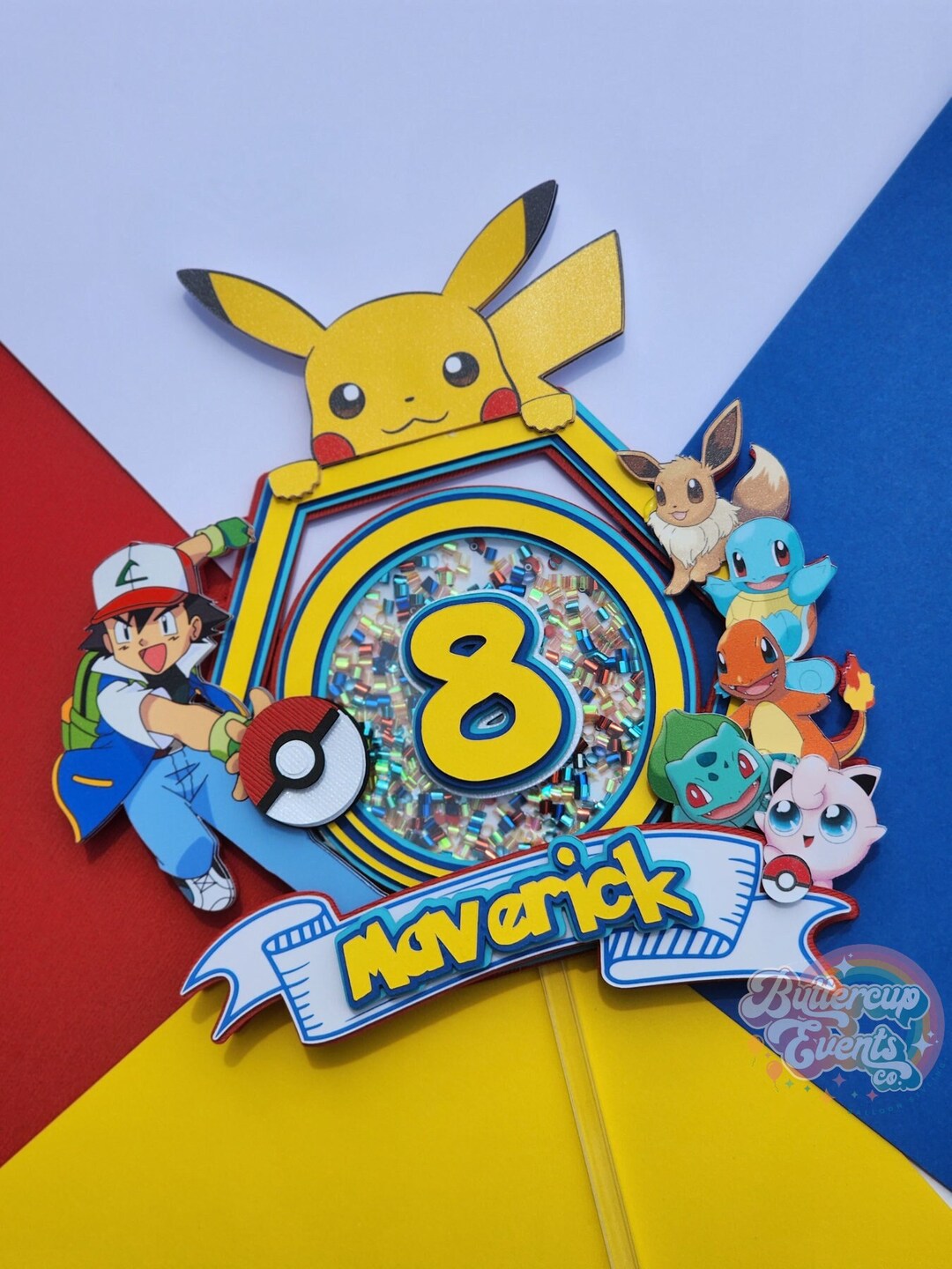 Pokémon Cake Topper Pokémon Party Shaker Topper Custom Cake Topper ...