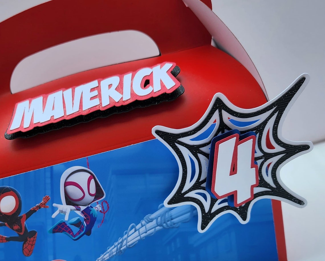 Spidey Favor Box, Custom Treat Box, Spidey Gable Boxes, Spidey Birthday ...