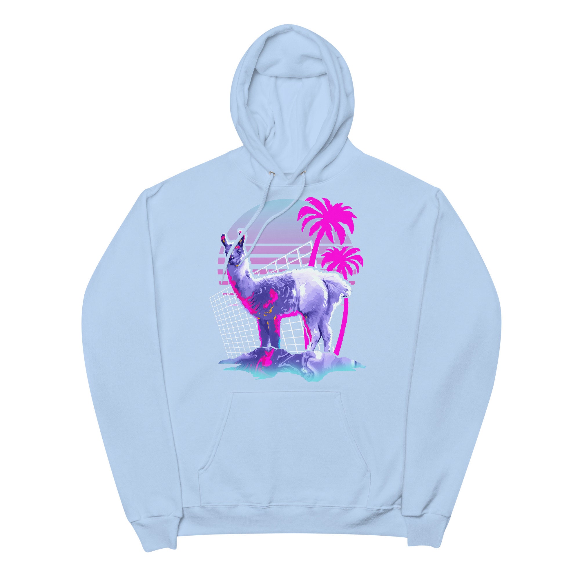 Vaporwave Llama Unisex Fleece Hoodie - Etsy