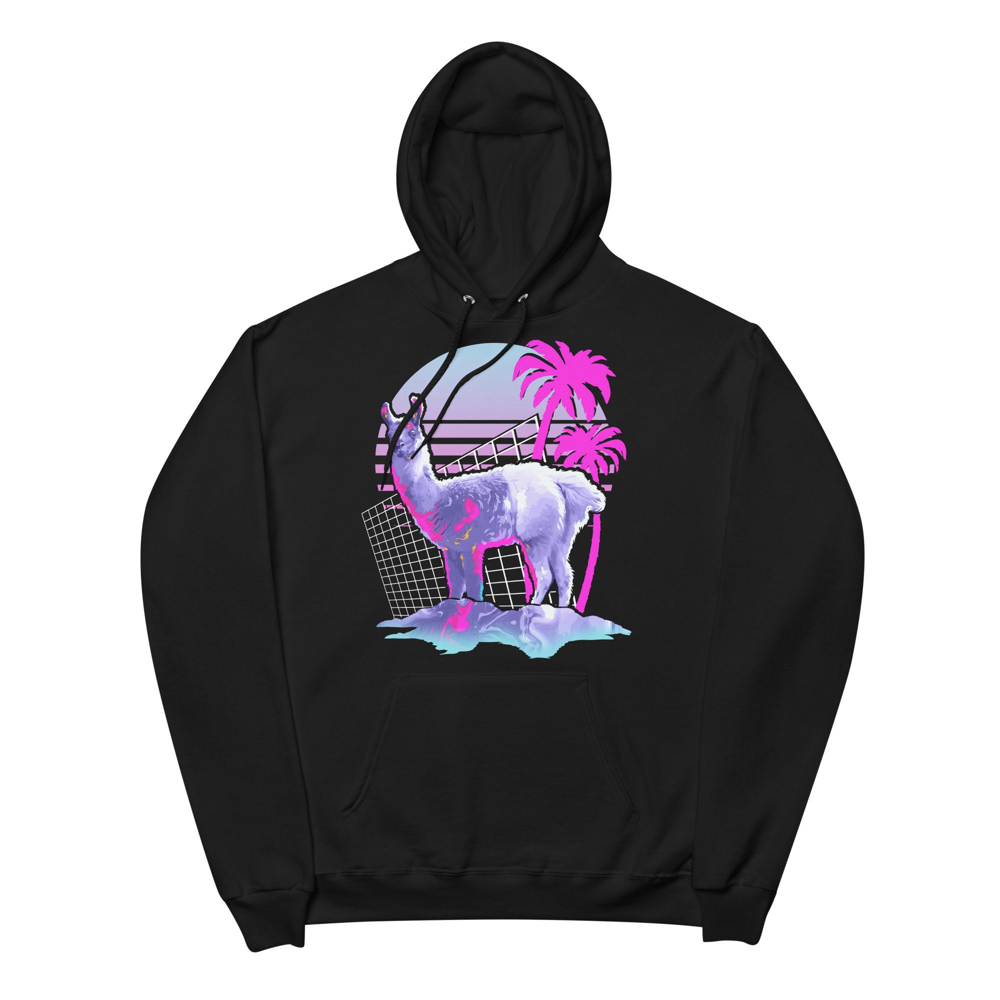 Vaporwave Llama Unisex Fleece Hoodie - Etsy