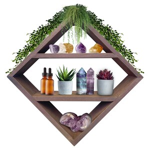 DEFECTIVE Diamond Shelf Wooden Diamond Square Crystal Display - Etsy