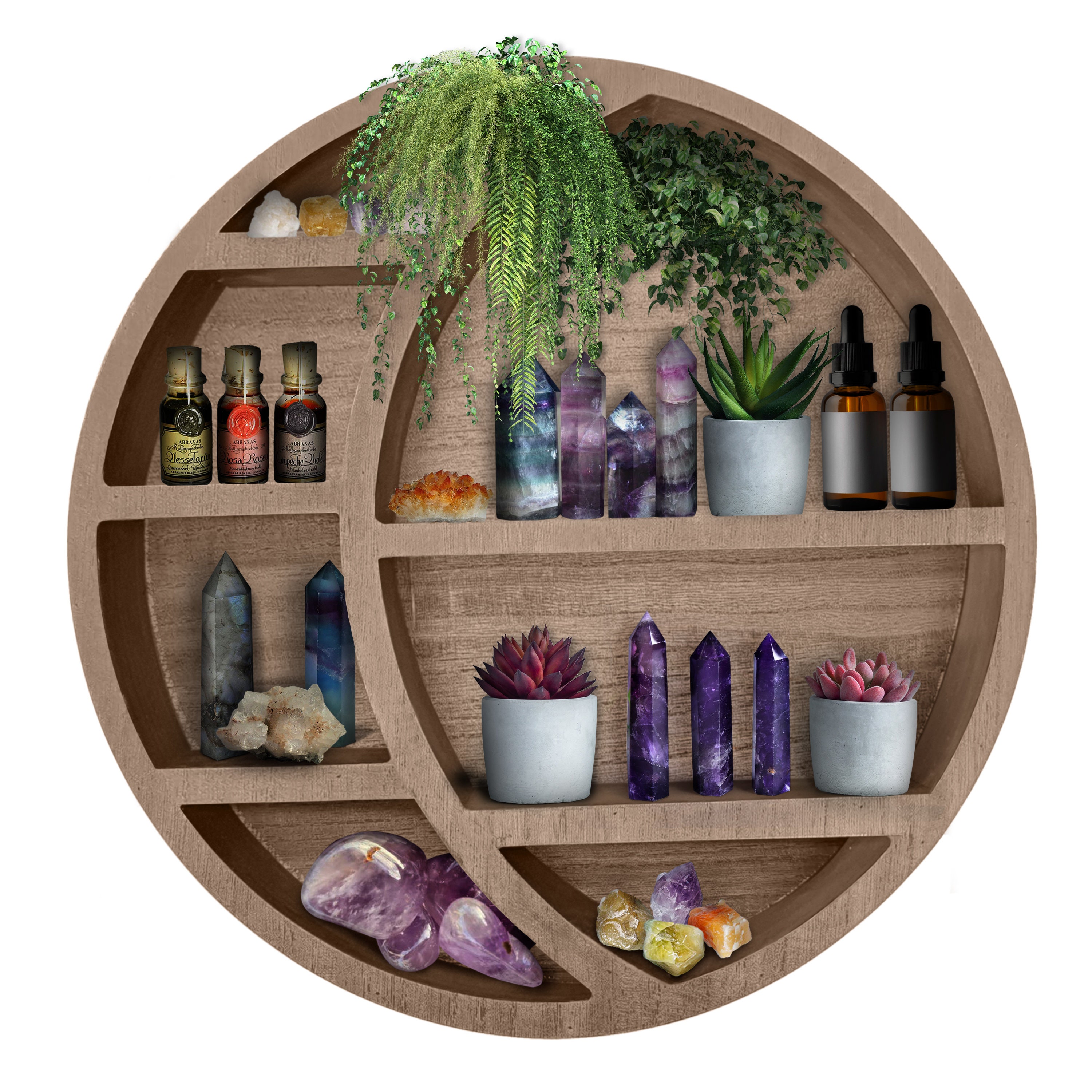 SLIGHT DEFECTS Moon Shelf, Wooden Crescent Moon Display Shelf, Moon ...