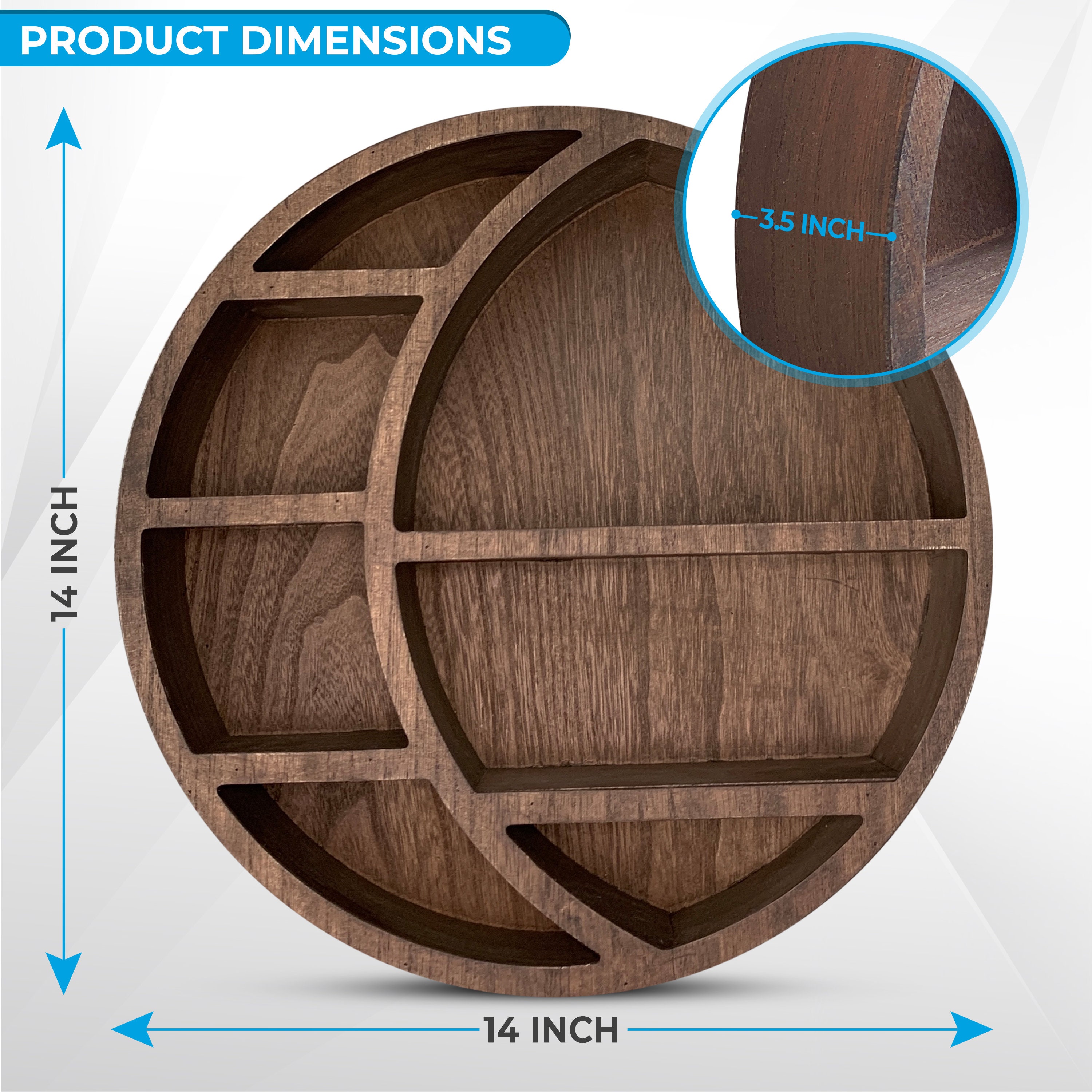 SLIGHT DEFECTS Moon Shelf, Wooden Crescent Moon Display Shelf, Moon ...