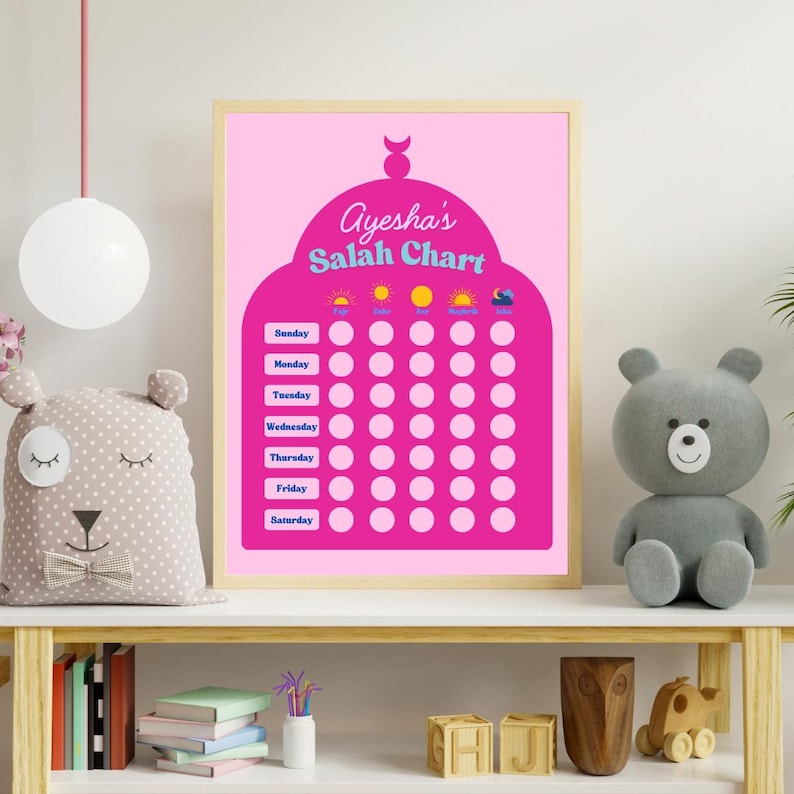 Personalized Printable Salah Chart - Prayer Chart, Salah Tracker ...