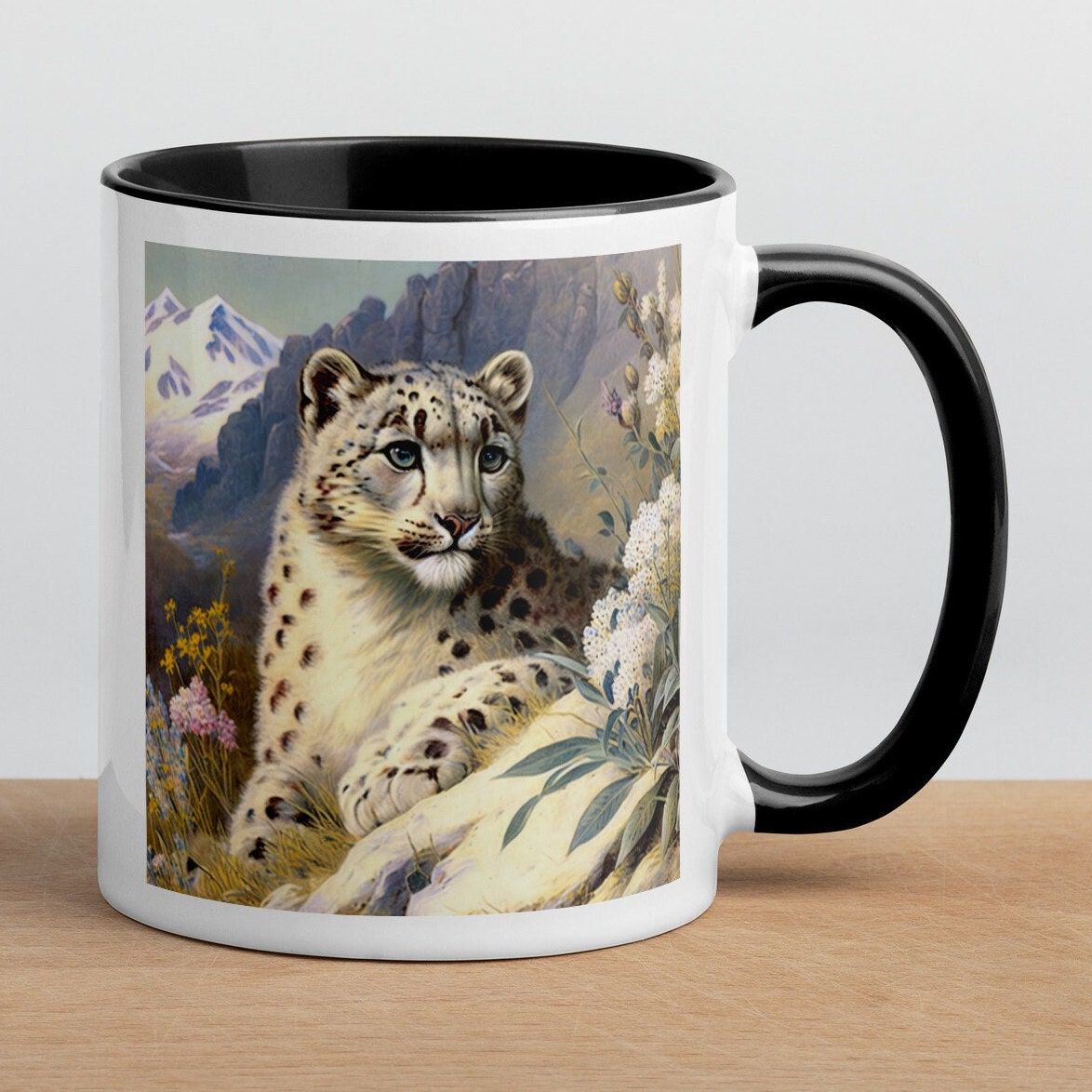 Snow Leopard Mug Snow Leopard Gift Cottagecore Leopard Mug - Etsy