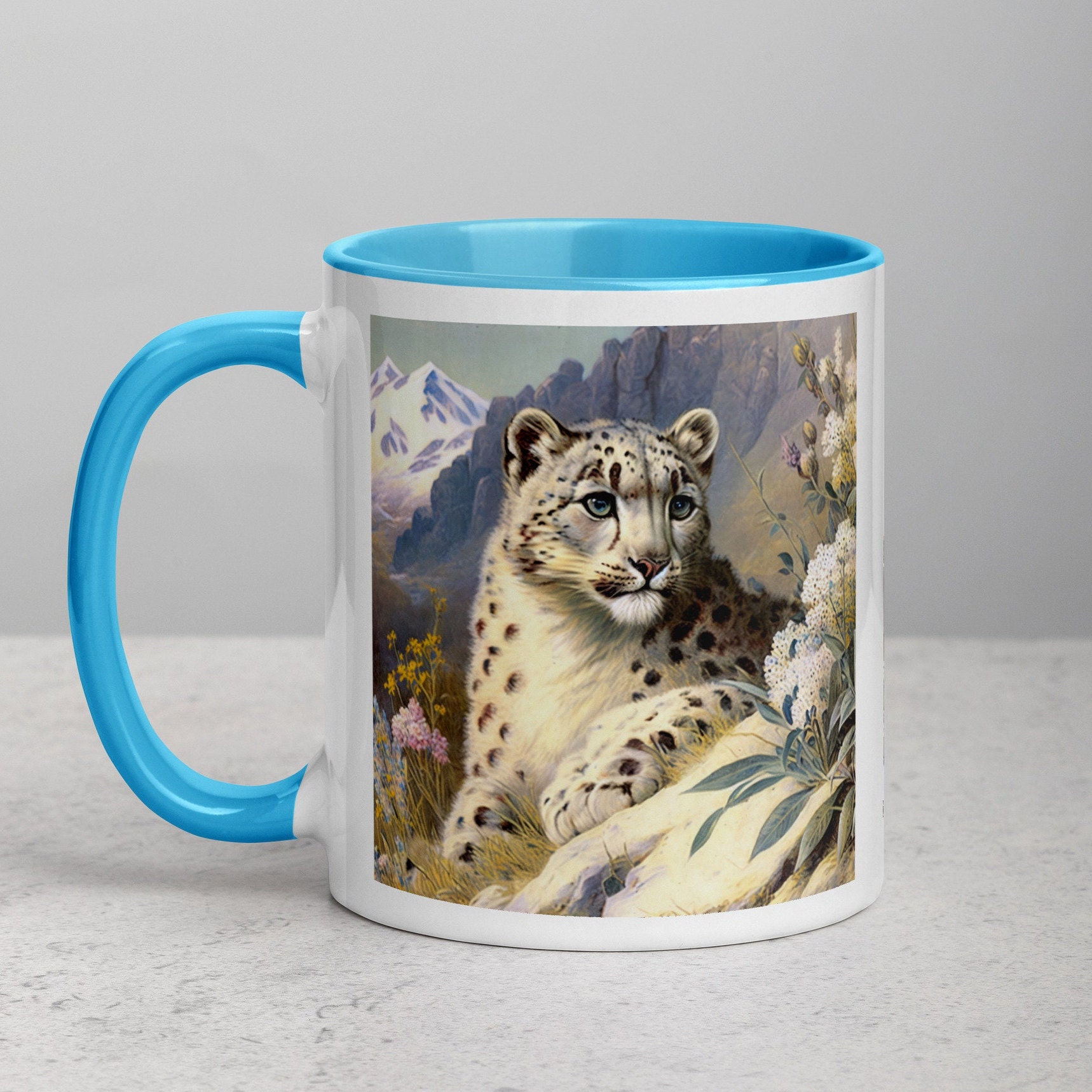Snow Leopard Mug Snow Leopard Gift Cottagecore Leopard Mug - Etsy