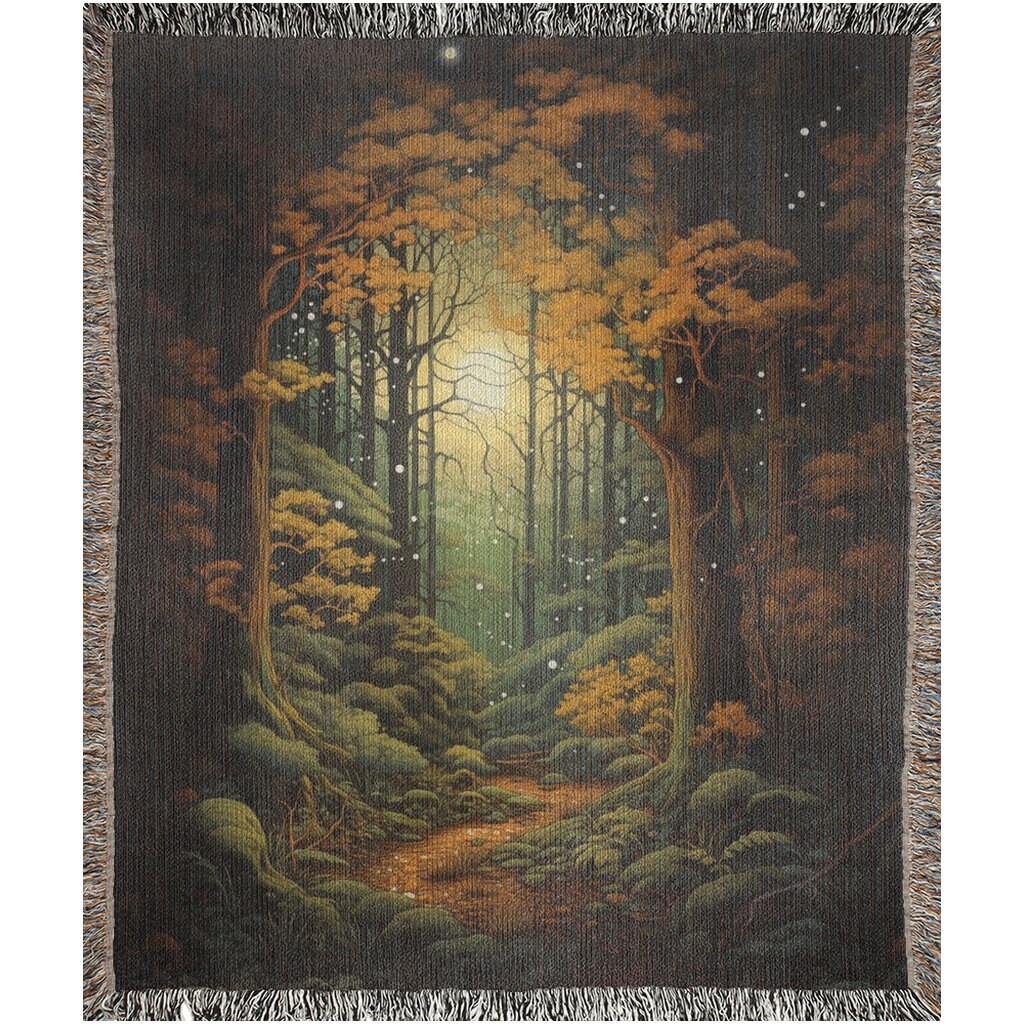 Dark Forest Woven Blanket | Dark Academia Tapestry, Forestcore Blanket ...