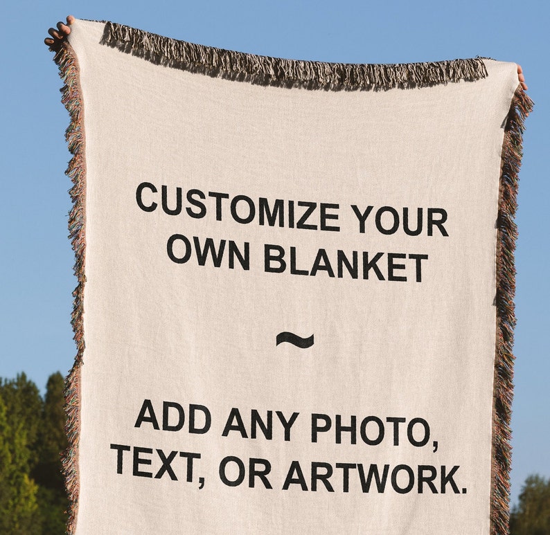 Customizable Woven Blanket | Personalized Photo Blanket, Gift for ...