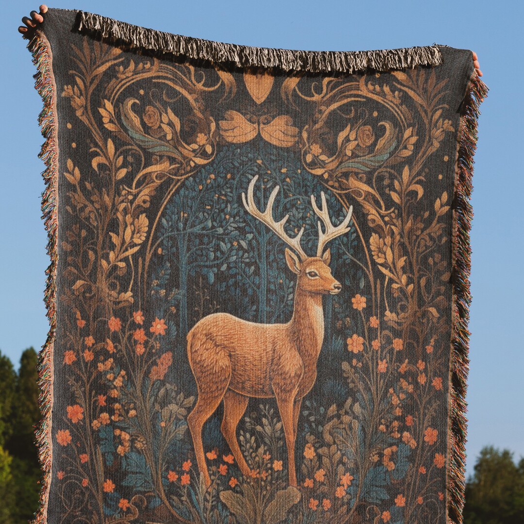 Deer Blanket | Cottagecore Blanket, Cabincore Blanket, Forestcore ...