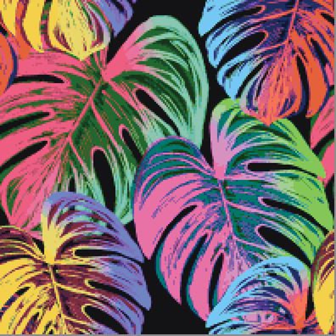 PAINTED MONSTERA Modern Rainbow Colorful Monstera Houseplant Counted ...