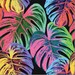PAINTED MONSTERA Modern Rainbow Colorful Monstera Houseplant Counted ...