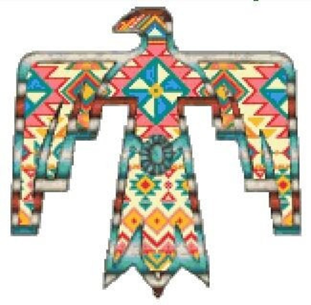 THUNDERBIRD ONE, Southwestern, Native, Western, Thunderbird, Counted ...