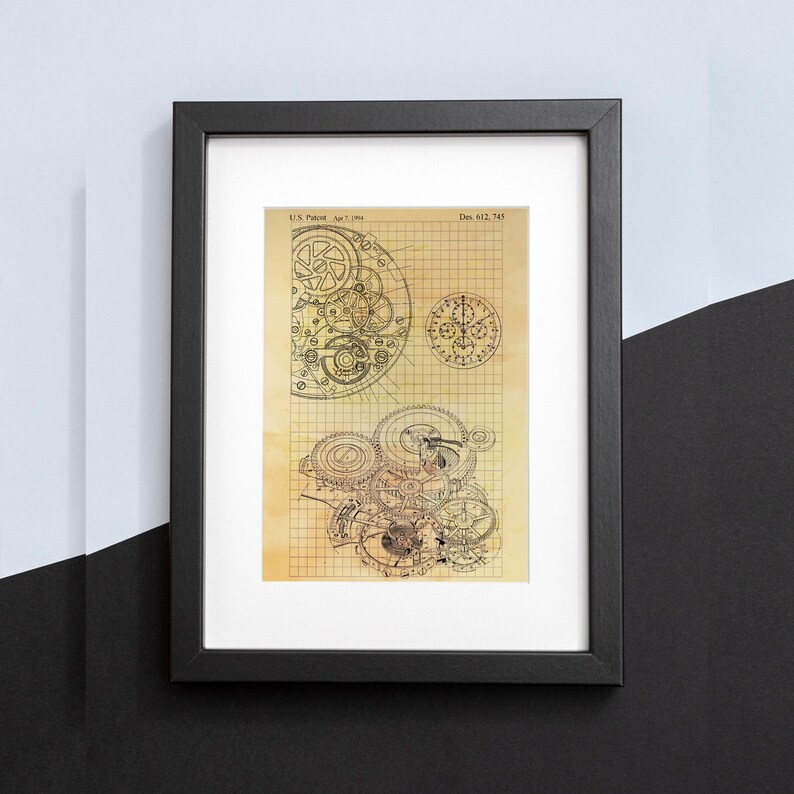Clock Art Clock Mechanism Poster Vintage Clock Print - Etsy