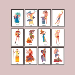 Greek Gods Poster Greek Mythology Art Twelve Olympians Art - Etsy