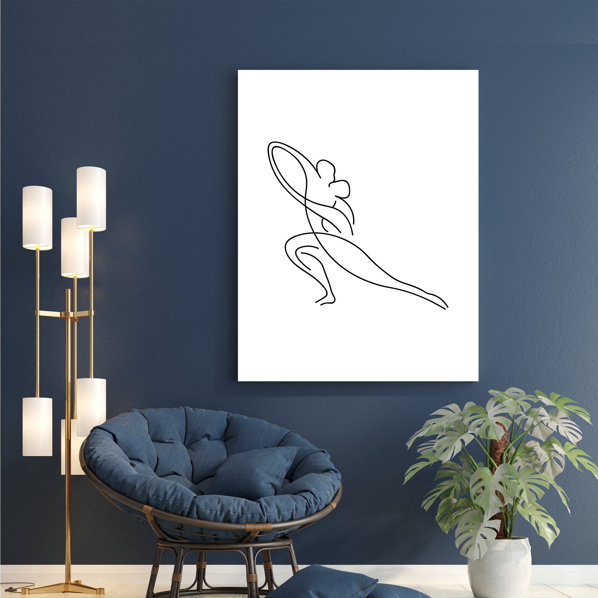 One Line Dance Art, Dancing Silhouette Poster, Woman Silhouette Wall ...