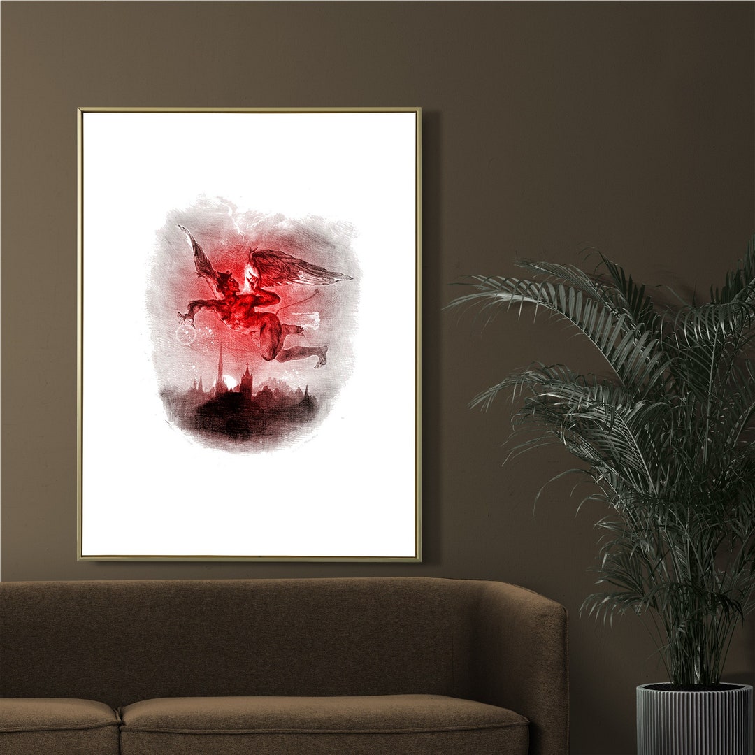 Devil Printable Art, 666 Prints, Devil Wall Art, Devil in the Sky Art ...