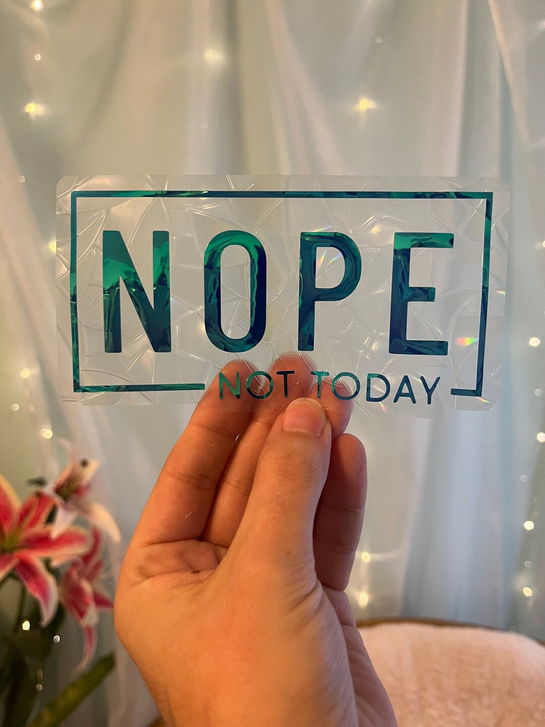 Nope Not Today Window Rainbow Suncatcher Decal Suncatcher - Etsy