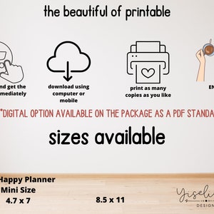 Printable Planner 2024 Undated Digital Mini Happy Planner Size and 8 ...
