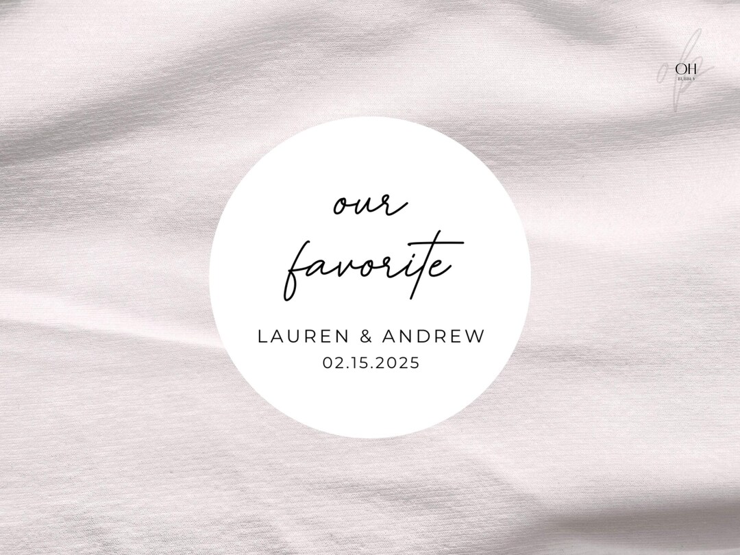Our Favorite Cursive Labels, Round White Matte Stickers, Wedding Favor ...